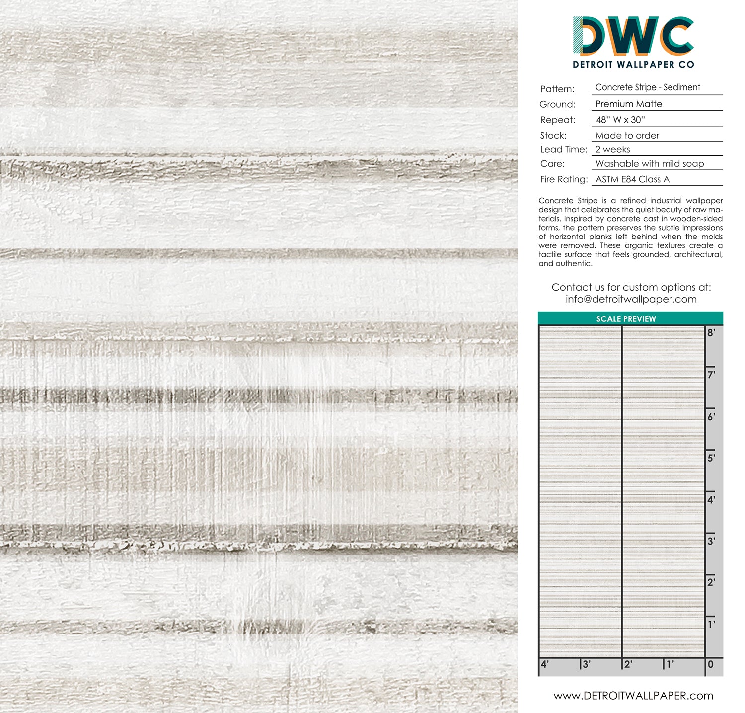 Concrete Stripe - Sediment Wallpaper
