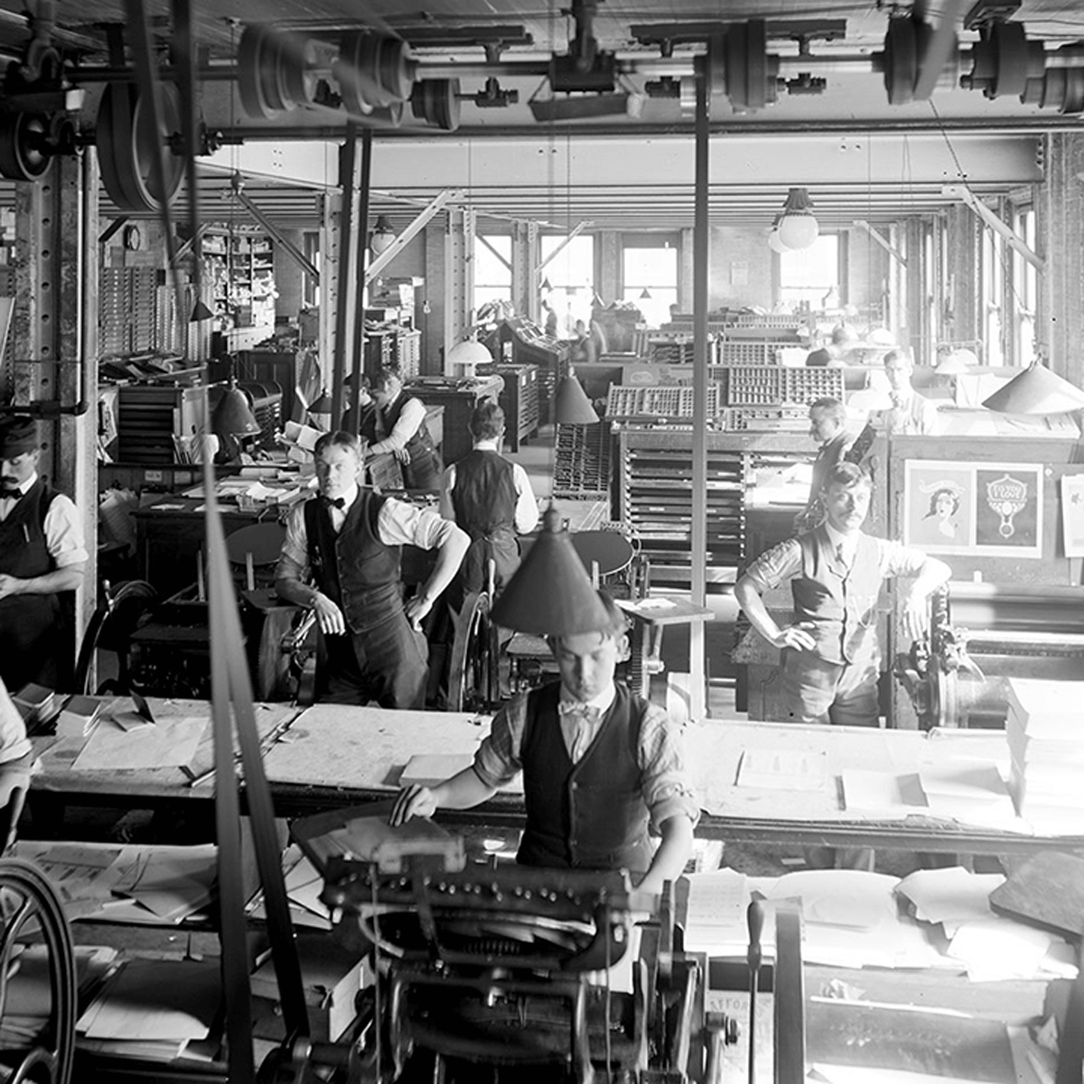 Printing Press Wallpaper Mural