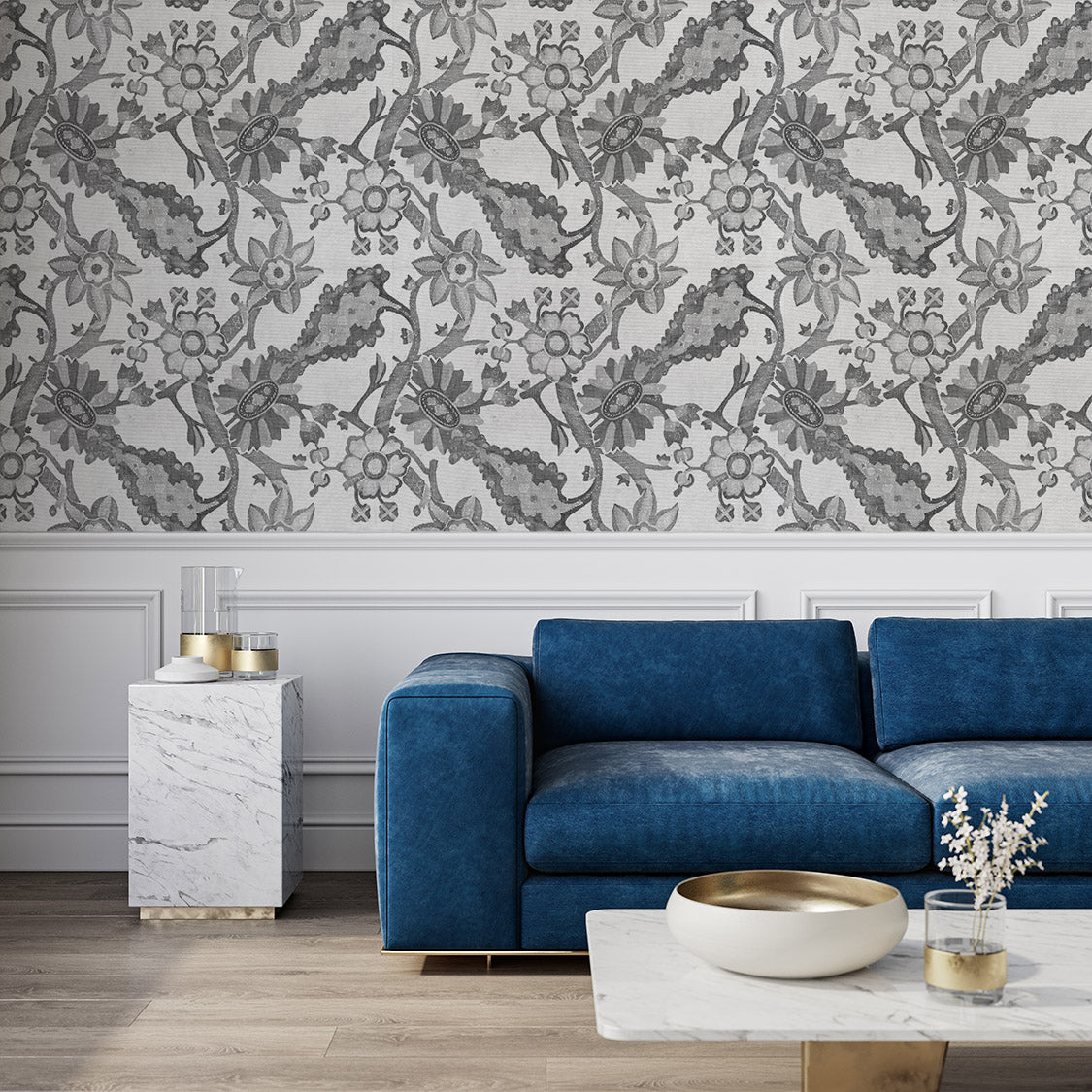 Imperial Villa - Graphite Grasscloth Wallpaper
