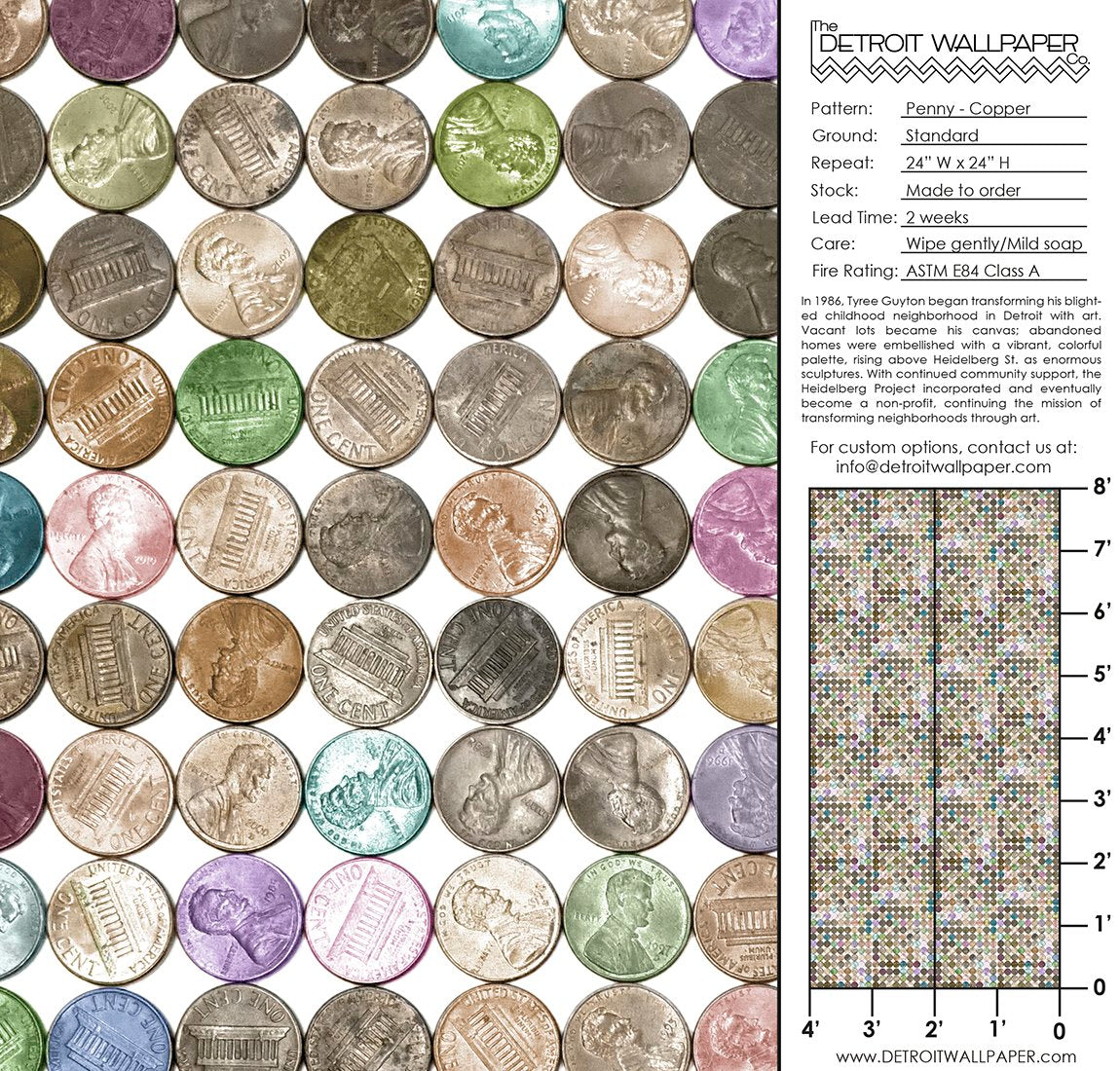 Penny - Copper Wallpaper – The Detroit Wallpaper Co.