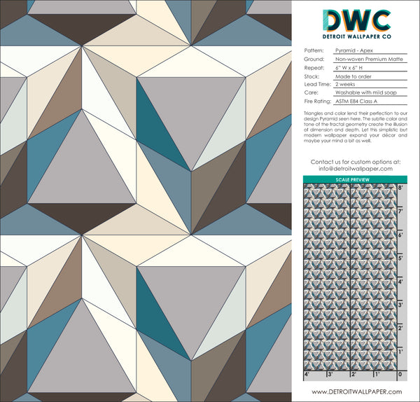 Pyramid - Apex Wallpaper – The Detroit Wallpaper Co.