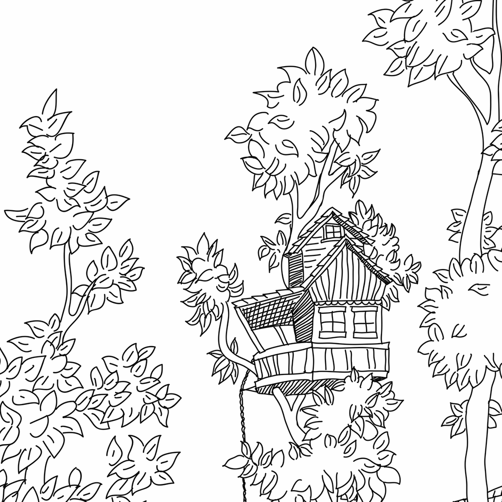 how to draw a tree house easy